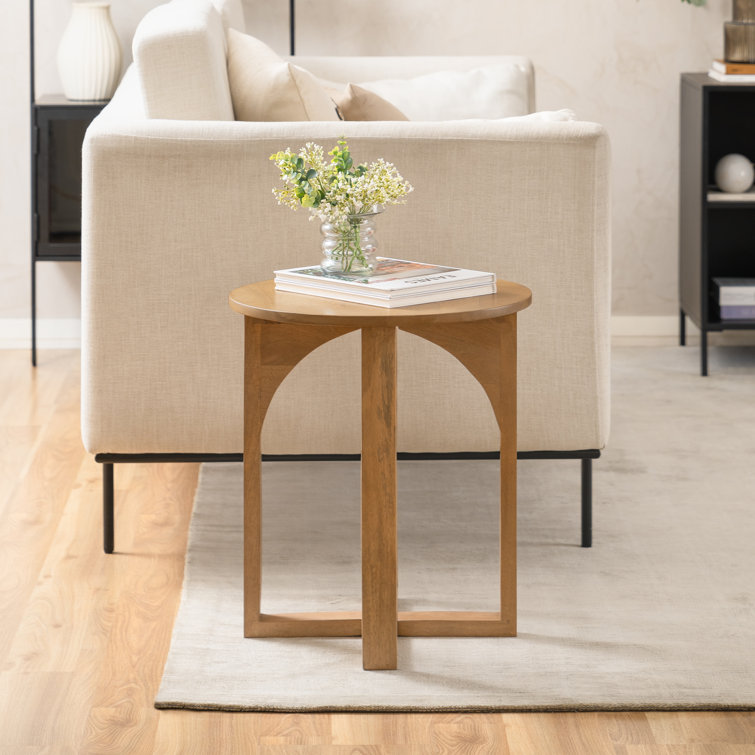 17 Stories Sartaj Solid Wood Cross Legs Side Table | Wayfair.co.uk